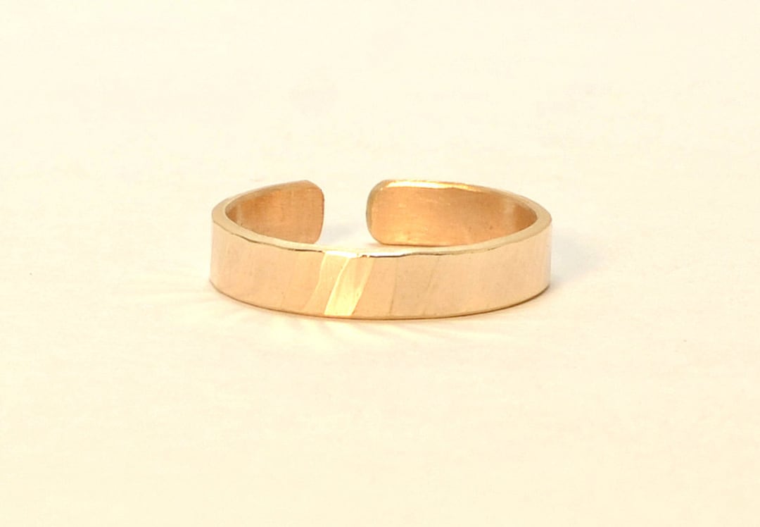 14k Solid Yellow Gold Hammered Toe Ring - Solid 14k Gold - TR348 - Etsy