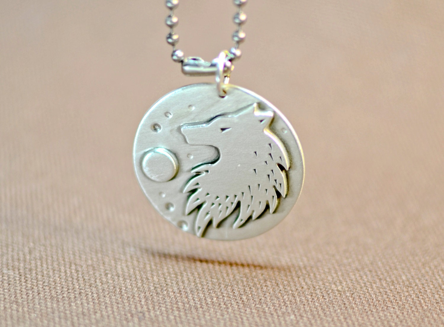 Silver Wolf Medallion Necklace - 925 NL076 - Sterling - Etsy