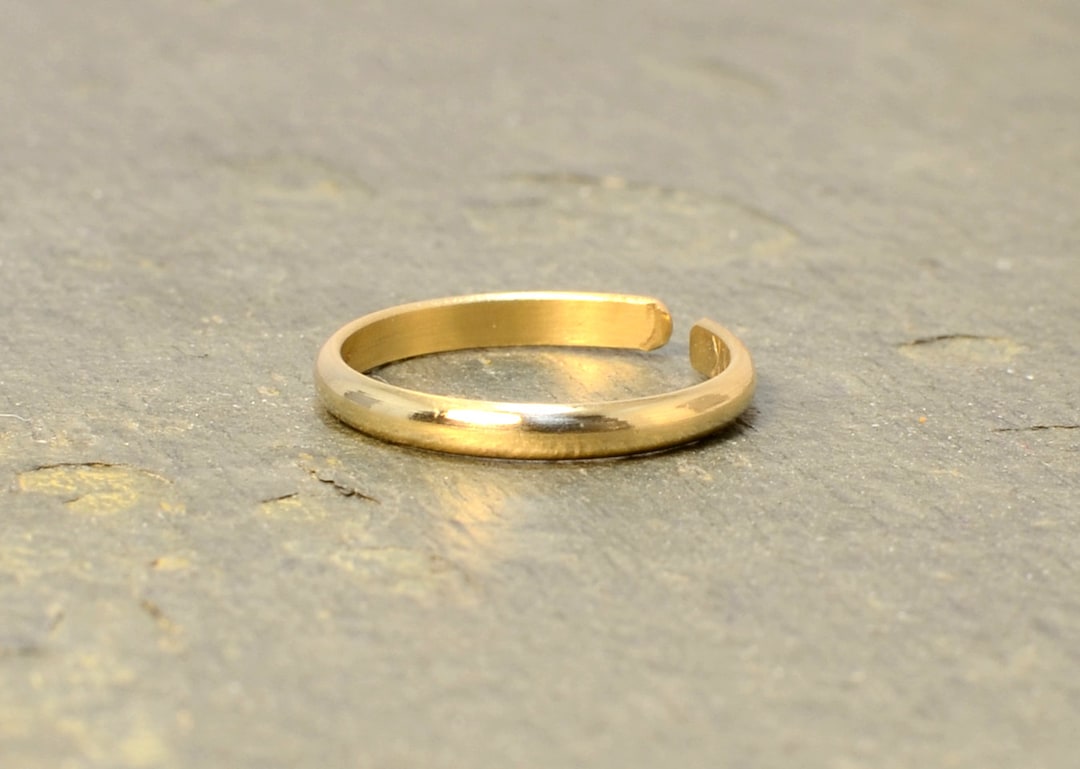 Dainty 14/20 Gold Filled Toe Ring With Elegant Half Round Design and ...