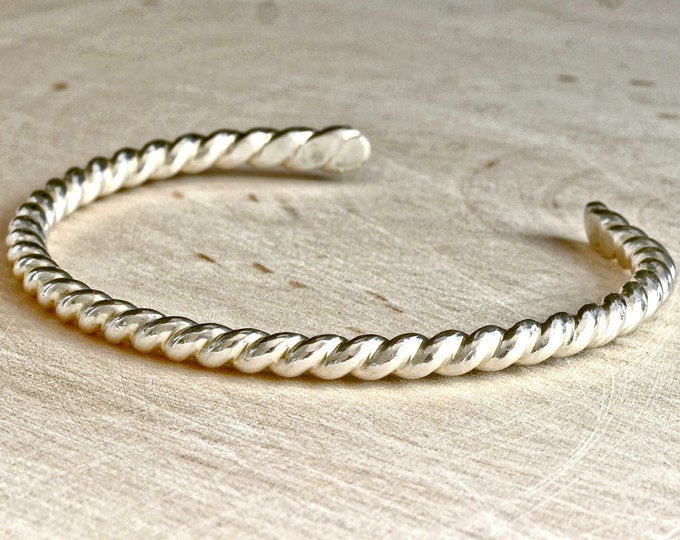 Sterling Silver Twisted Wire Cuff Bracelet - Solid 925 BR064 - Etsy