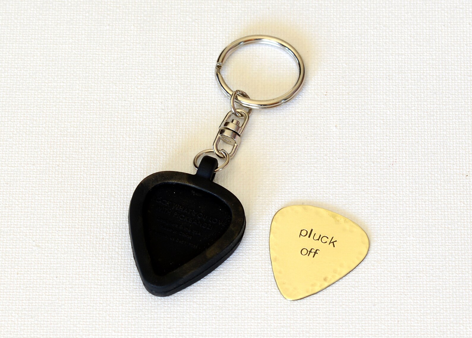 Brass Guitar Pick Keychain With Holder - GP11201840 - Etsy