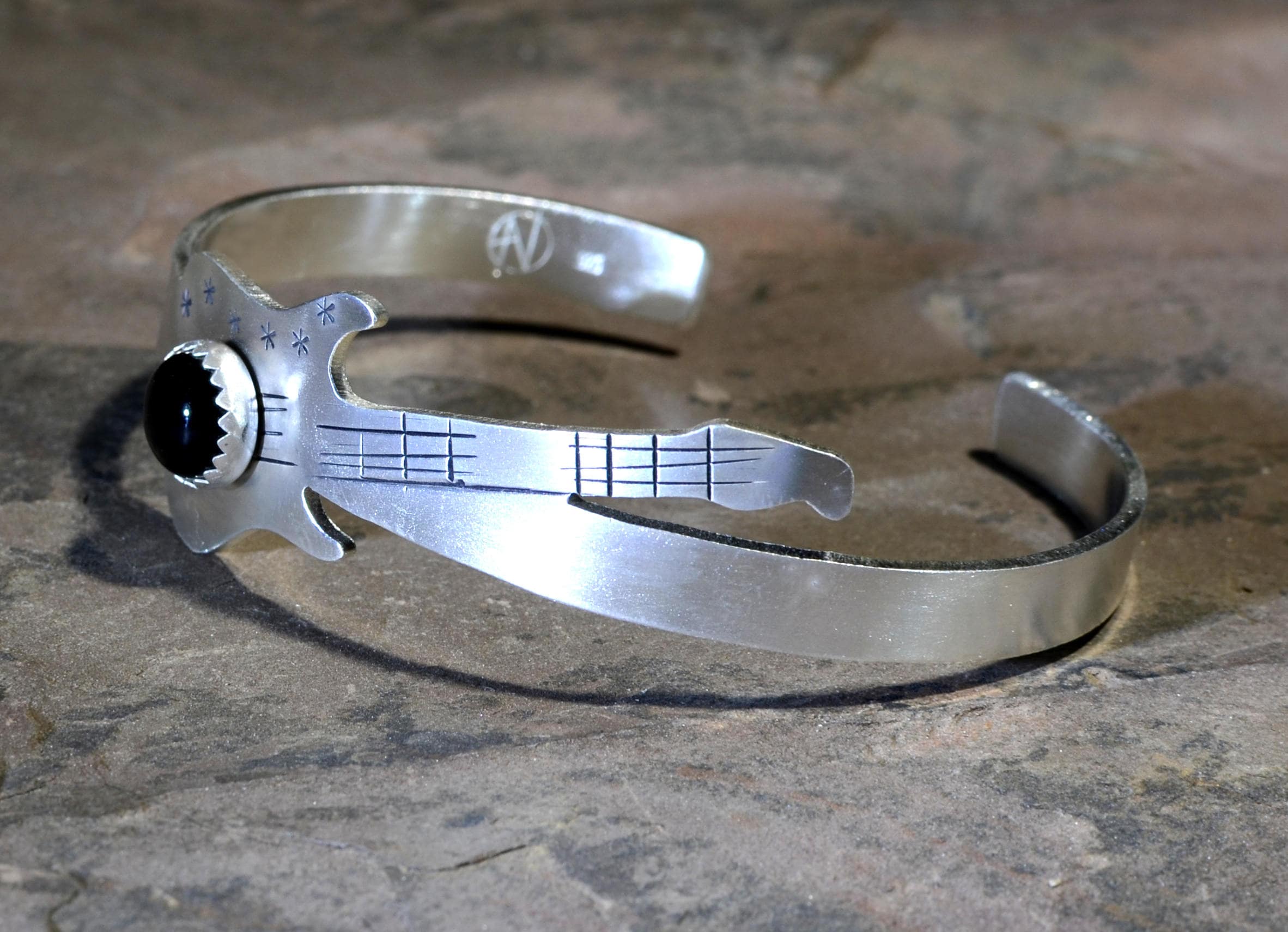 Sterling silver guitar bracelet with musical inspiration and | Etsy