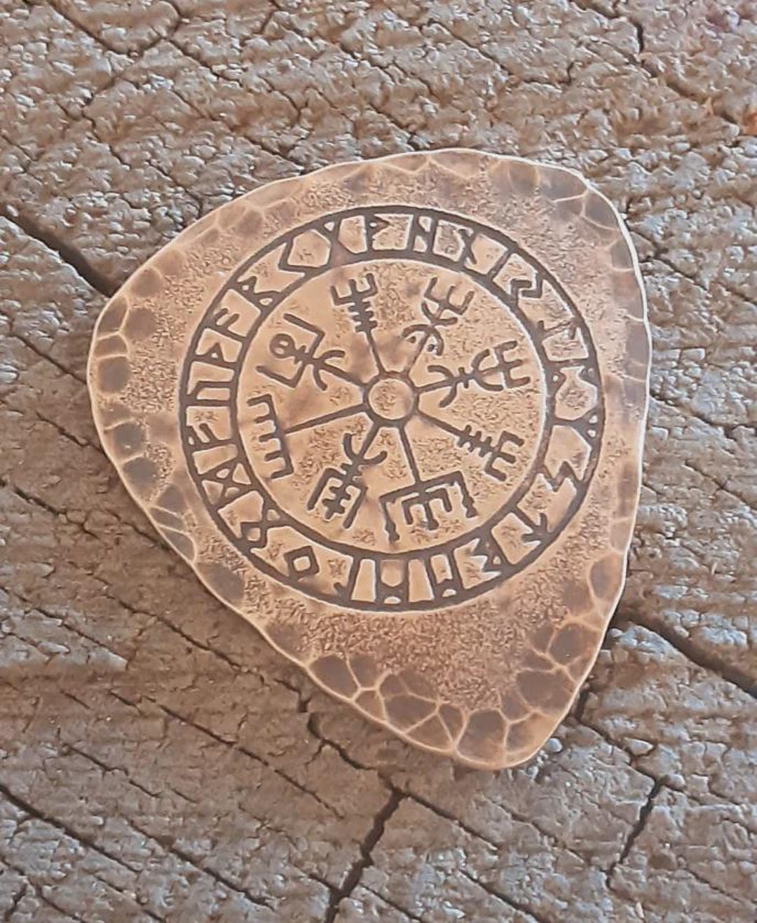 Bronze Guitar Pick With Norse Runes - Etsy
