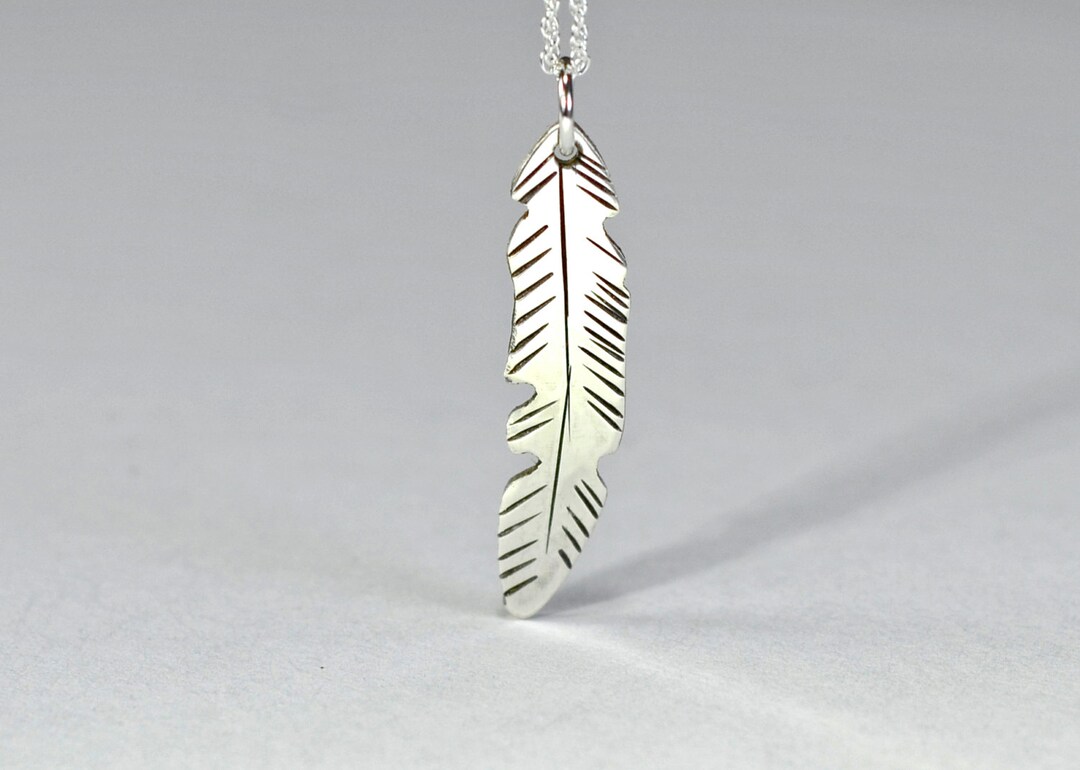 Dainty Feather Necklace in Solid 925 Sterling Silver - Etsy