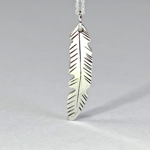 Dainty Feather Necklace in Solid 925 Sterling Silver - Etsy