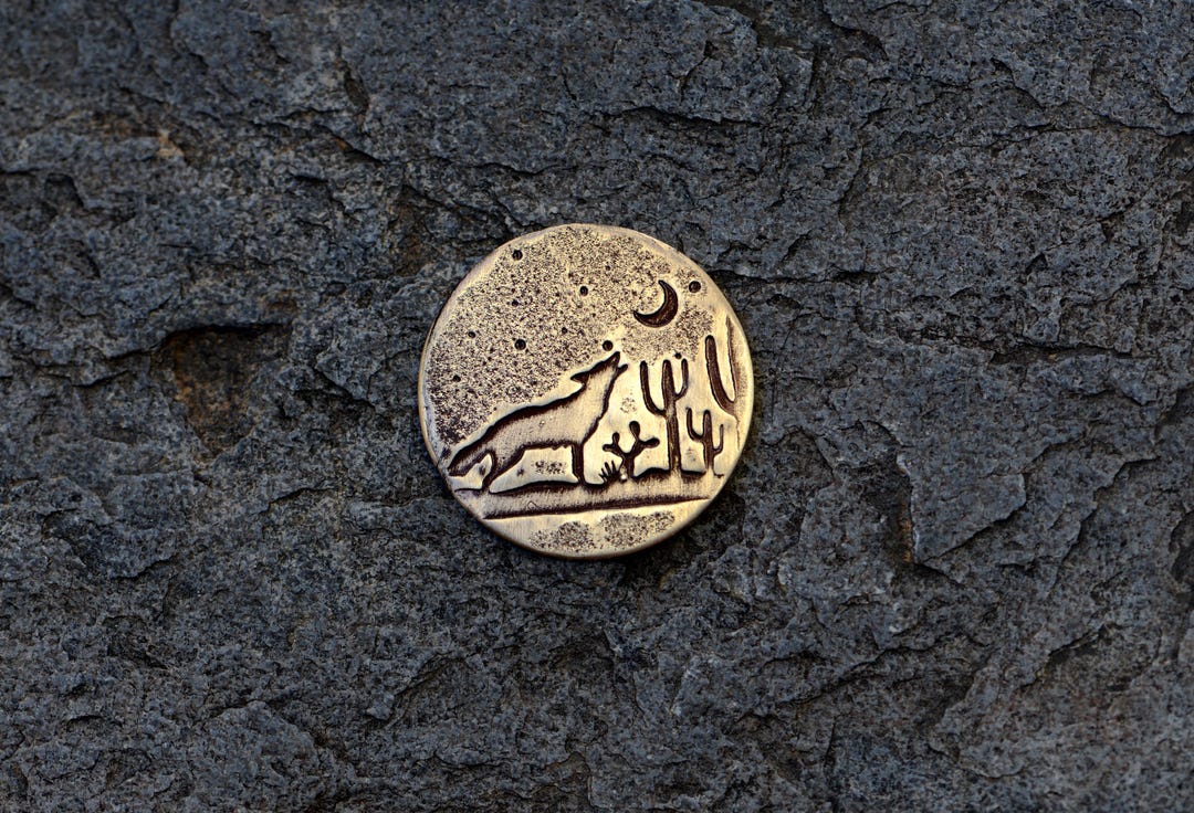 Bronze Golf Ball Marker With Howling Coyote - Non Magnetic - Arizona ...