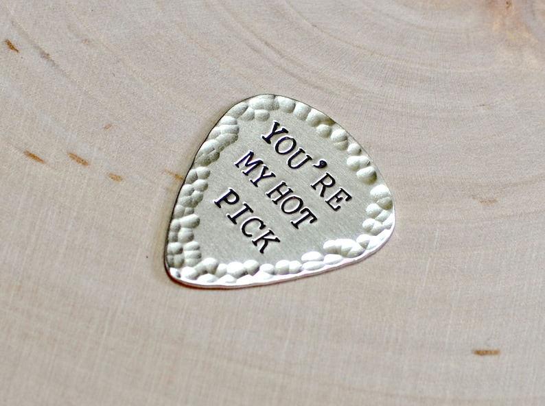 Sterling Silver Guitar Pick With Hammered Edges Solid 925 - Etsy