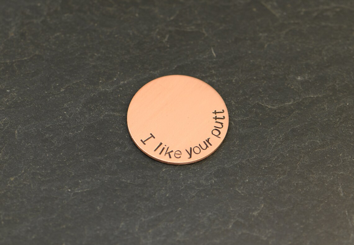 Copper Golf Ball Marker With a Pun - I Like Your Putt - Funny Golf Gift ...