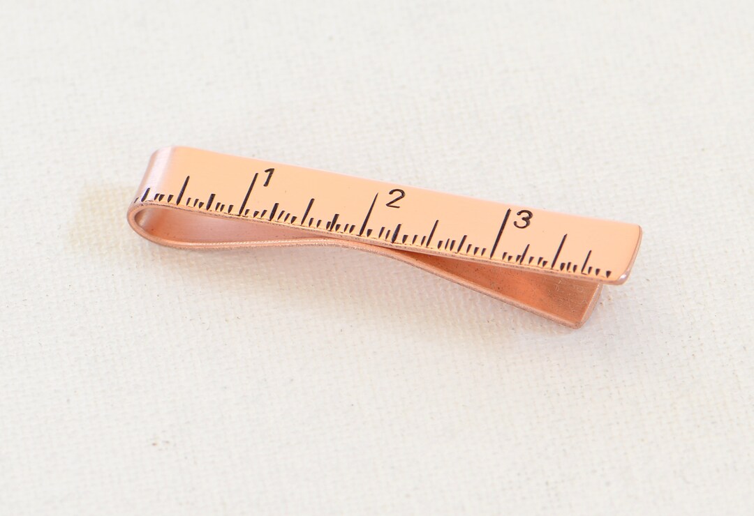 Ruler Tie Clip – Copper Measuring Stick Tie Bar - Etsy