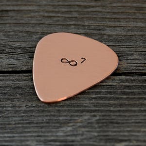 Copper Anniversary Guitar Pick 7th Anniversary - Infinity Sign and a 7 ...