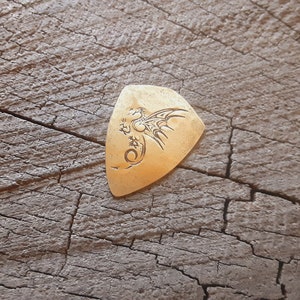Brass Shield Guitar Pick - Limited Edition Playable Brass Guitar Pick ...