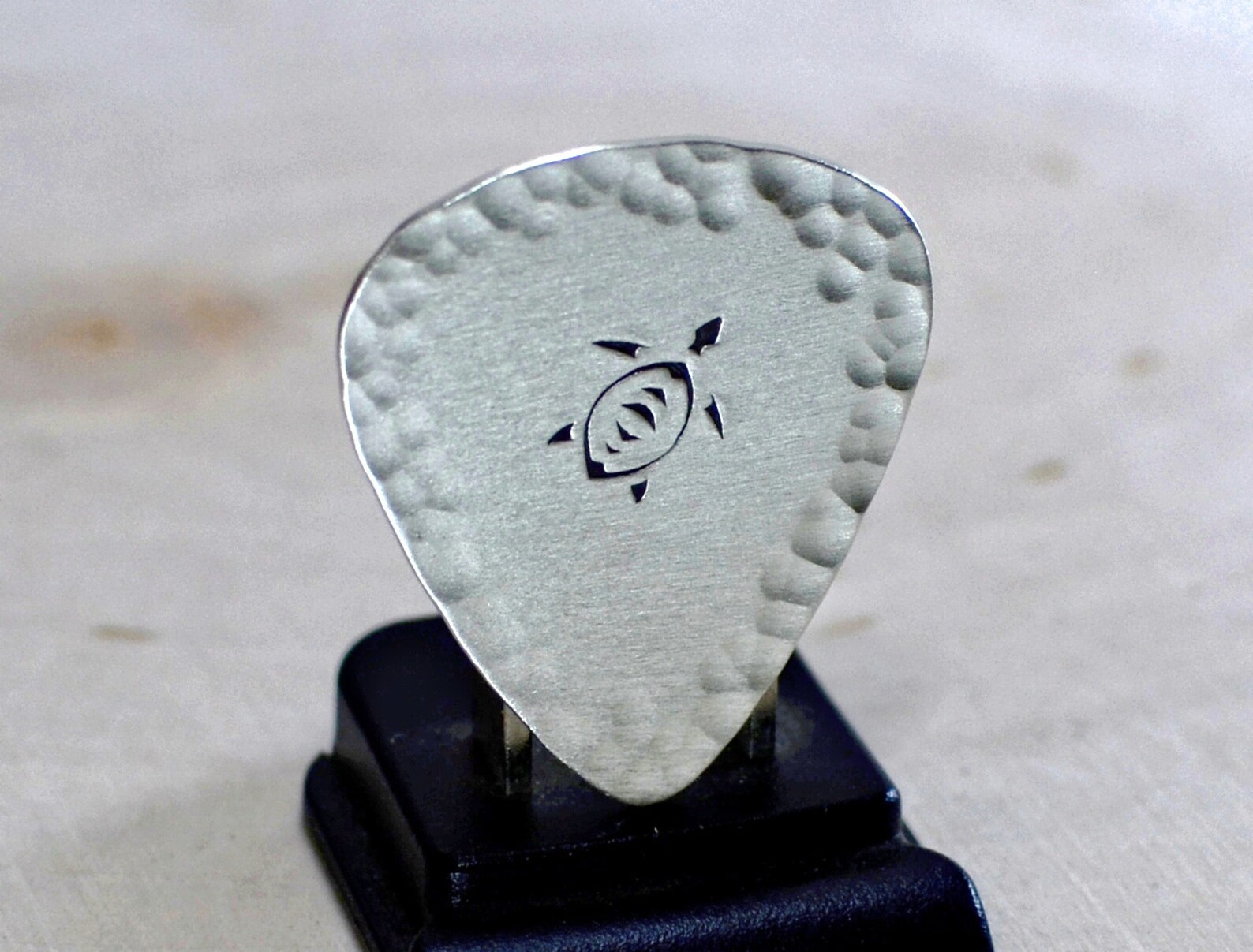 Sea Turtle Sterling Silver Guitar Pick With Hammered Design | Etsy
