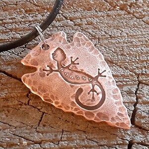 Men's Copper Arrowhead Necklace With Southwestern Lizard and an ...