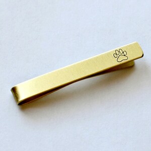 Paw Print Tie Clip Ultra Sleek in Brass to Awaken Your Wild Side - Tie ...