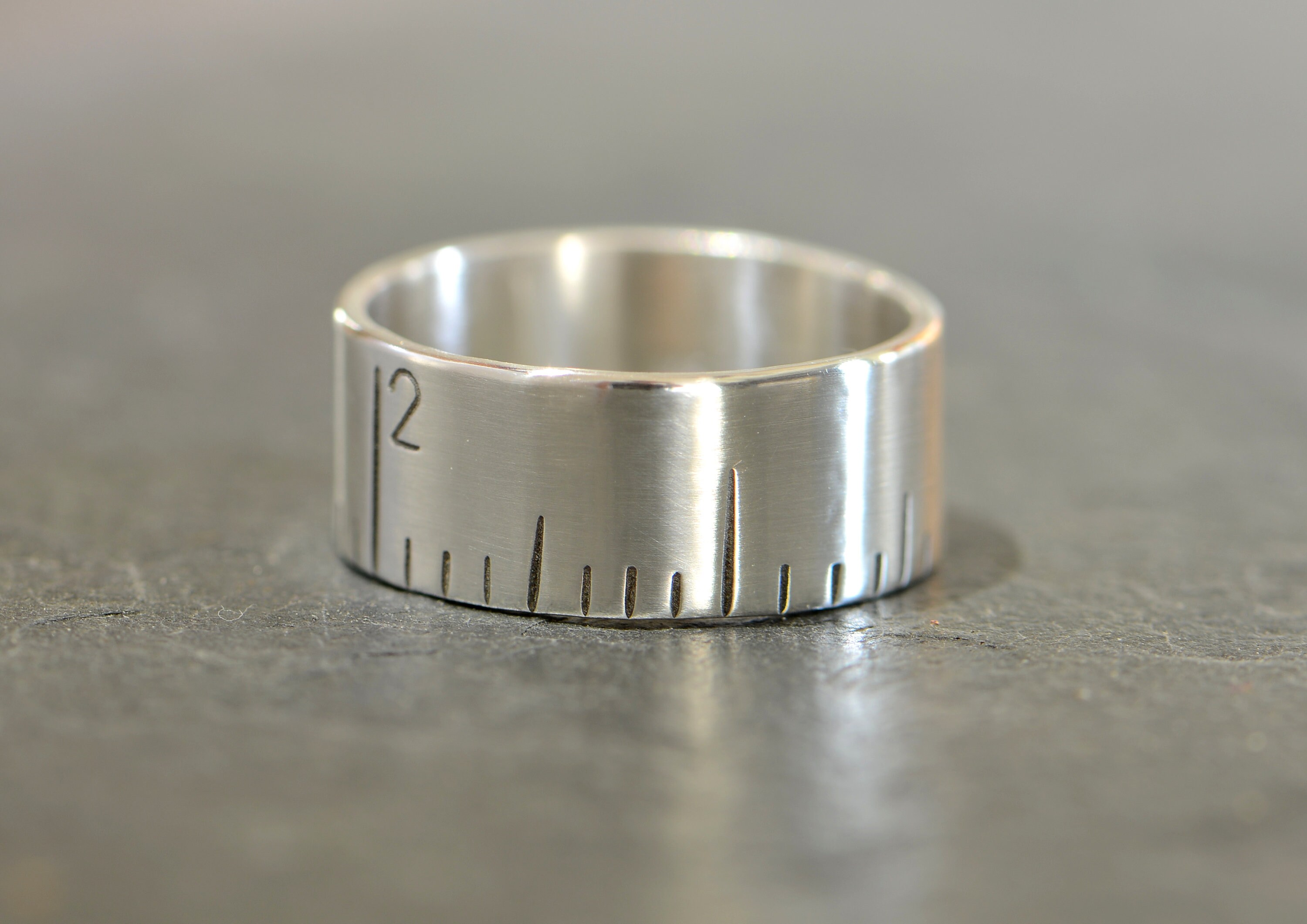 Ruler Ring in Sterling Silver Measuring Stick Fitted Ring - Etsy