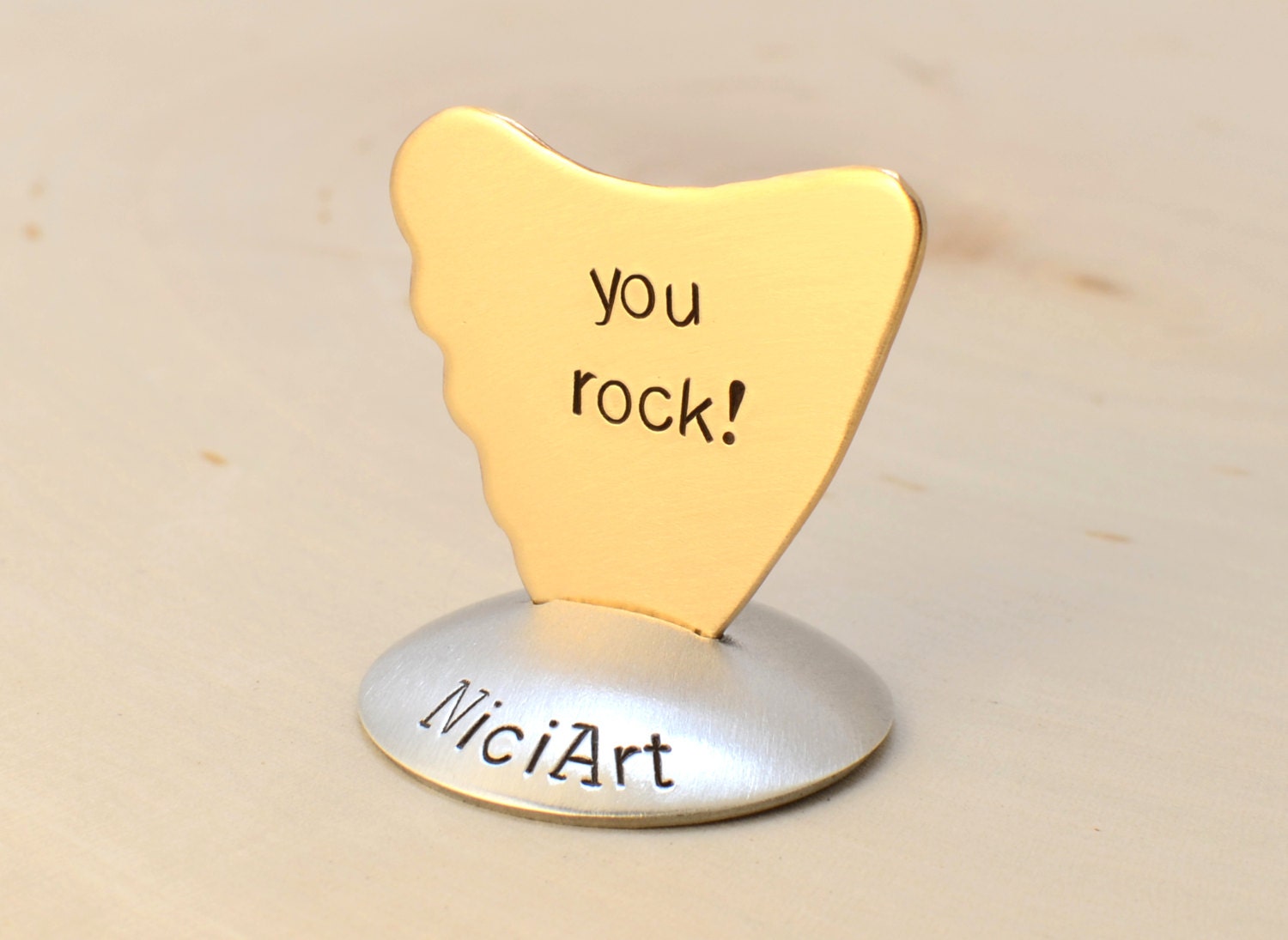 Shark Fin Bronze Guitar Pick With You Rock GP946 - Etsy