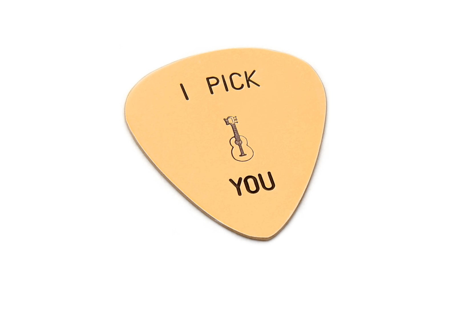 Bronze I Pick You Guitar Pick With Guitar for Your Special Musician ...