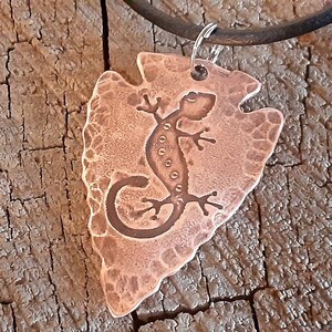 Men's Copper Arrowhead Necklace With Southwestern Lizard and an ...