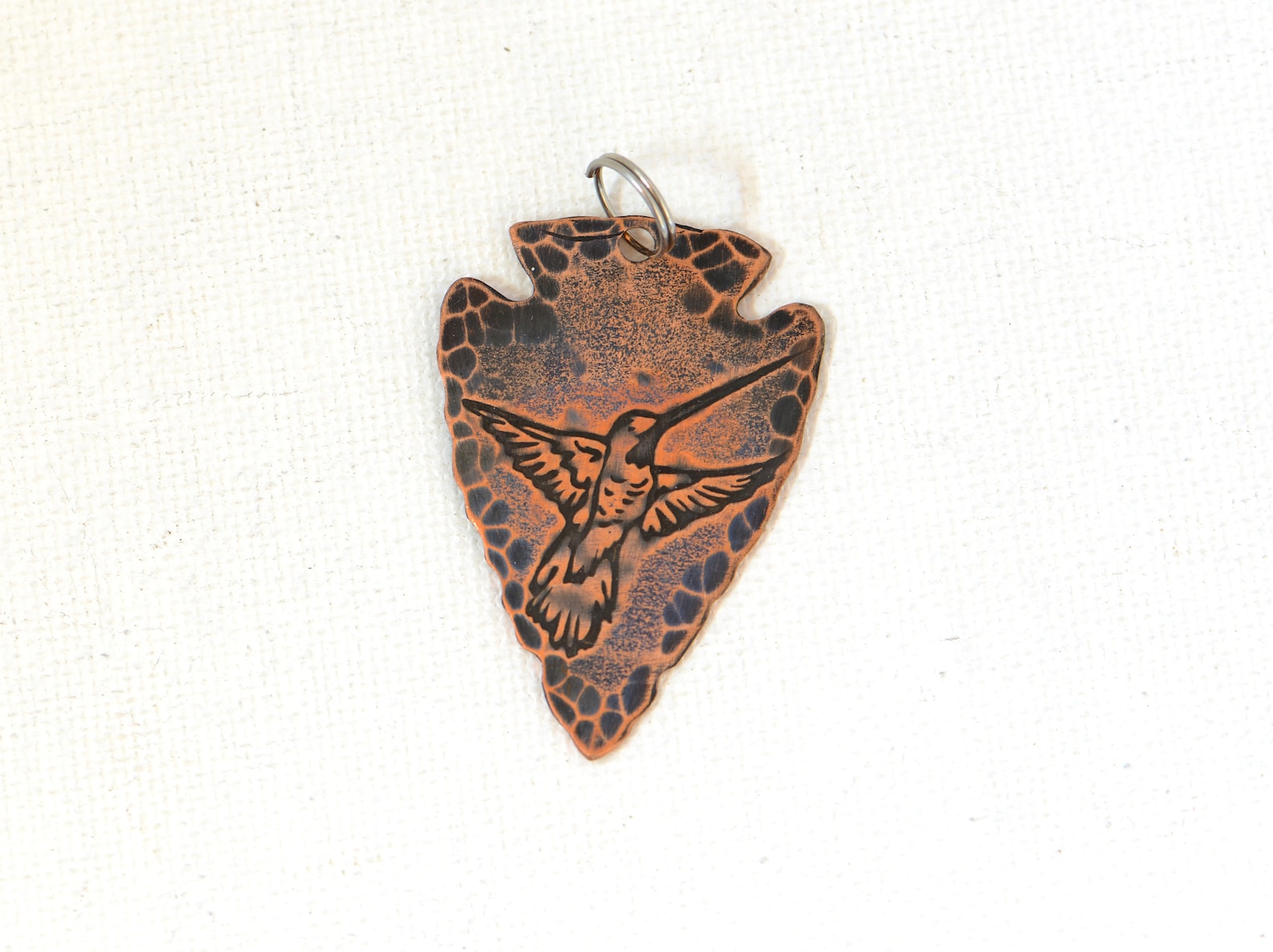Copper Arrowhead Necklace With Rustic Hummingbird and Artisan - Etsy