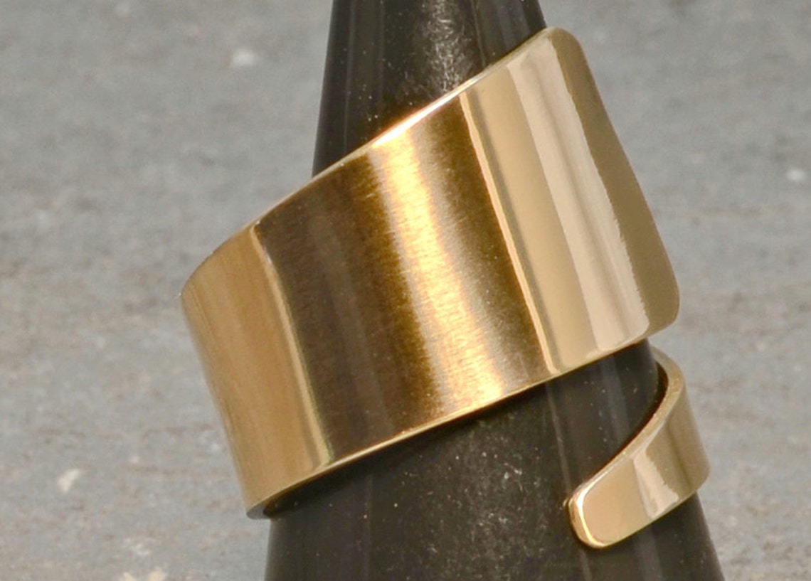 Bronze Bypass Ring in Sleek Modern Styling - Wrap Ring RG636 - Etsy