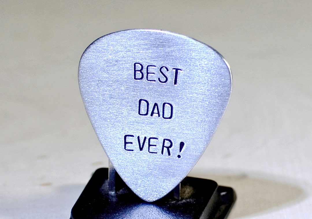 Guitar Pick for Best Dad Ever Handmade From Aluminum for a Rocking Dad ...