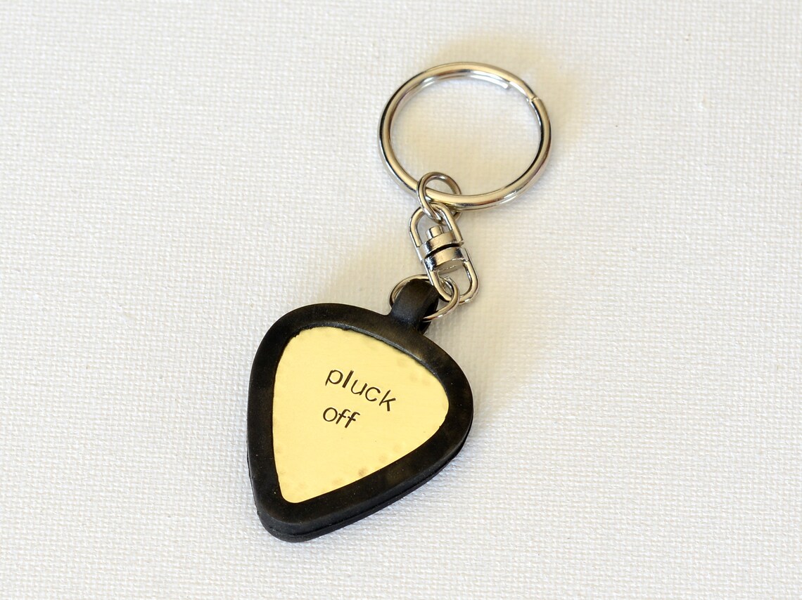 Brass Guitar Pick Keychain With Holder - GP11201840 - Etsy