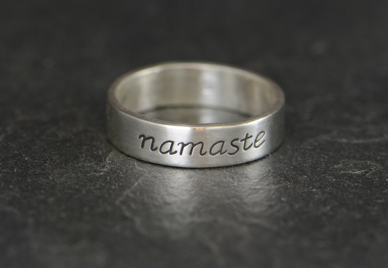 Sterling Silver Namaste Ring for Respect Peace and Yoga - Etsy