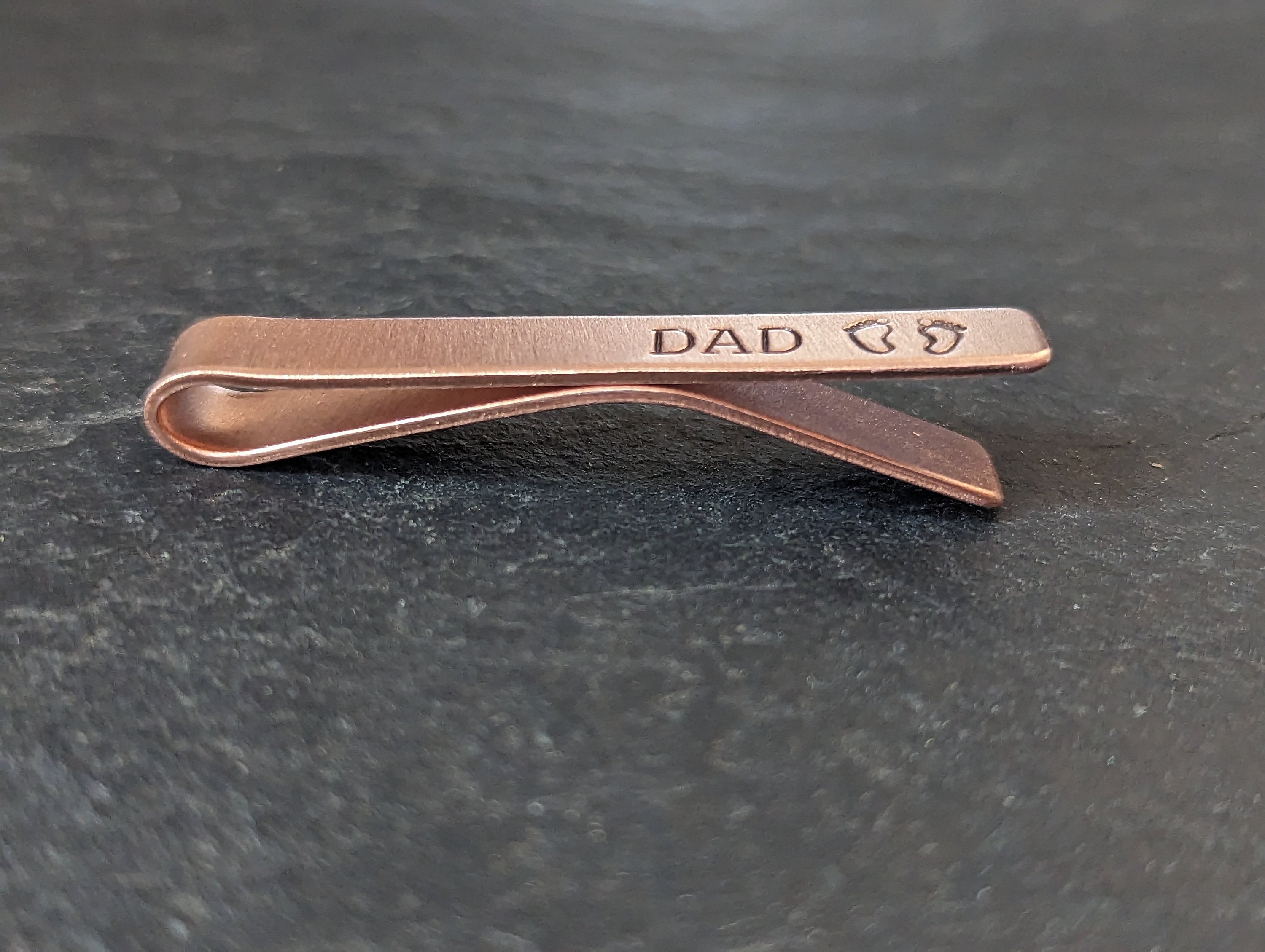 Copper Tie Bar for Dad - Baby Feet Tie Clip - Etsy
