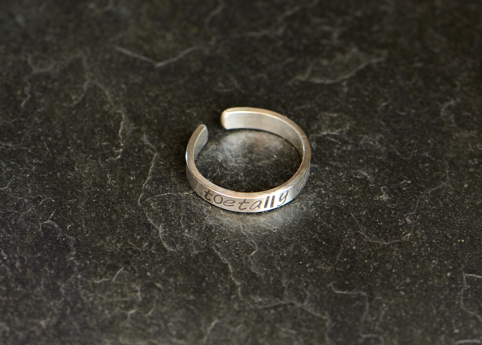 Dainty Sterling Silver Toetally Crazy Toe Ring Pun and Funny - Etsy