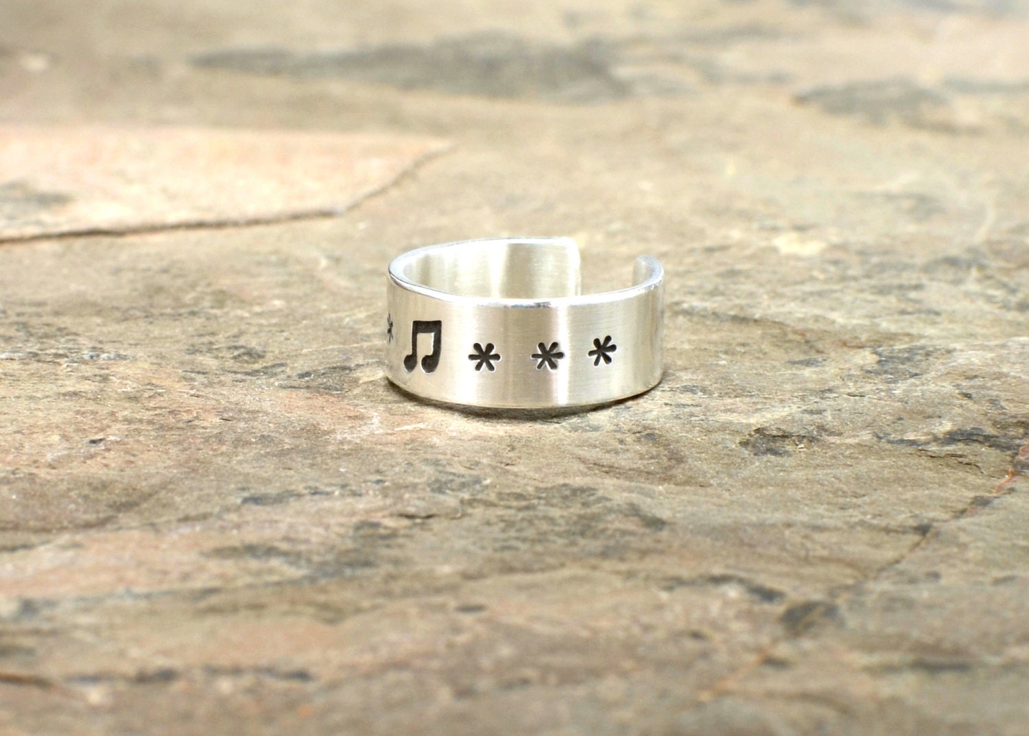 Sterling Silver Musical Toe Ring Hand Stamped With Music Notes - Etsy
