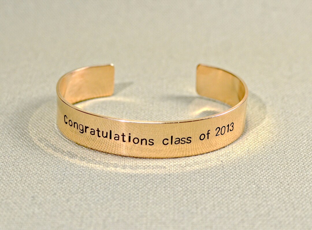 Graduation Cuff Bracelet in Bronze With Personalized - Etsy