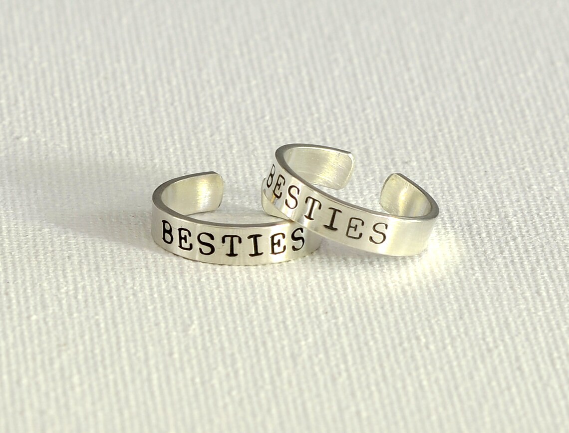 Silver Besties Toe Ring Silver Friendship Midi Rings | Etsy