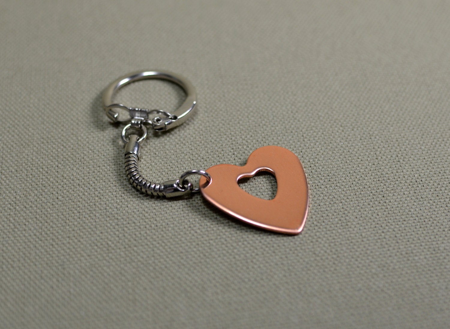 Copper Keyring Heart Heart Shaped Keychain Personalize Me - Etsy