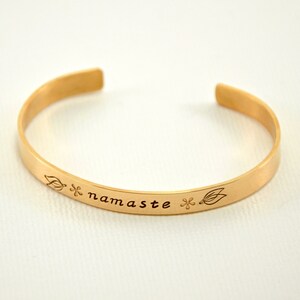 Bronze Namaste Cuff Bracelet for Your Yoga Inspiration - Etsy