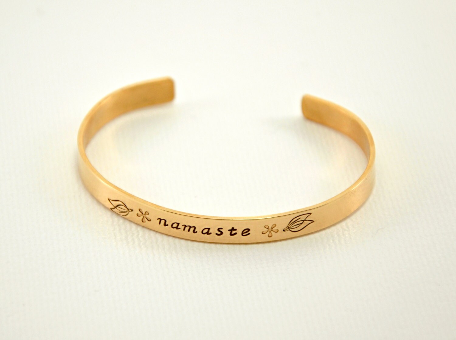 Bronze Namaste Cuff Bracelet for Your Yoga Inspiration - Etsy