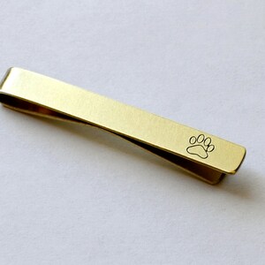 Paw Print Tie Clip Ultra Sleek in Brass to Awaken Your Wild Side - Tie ...