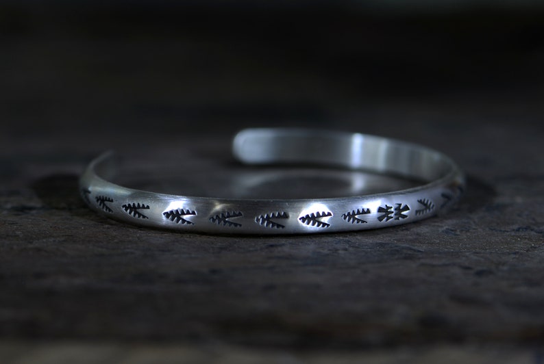 Sterling Silver Half Round Cuff Bracelet With Southwestern Pattern ...