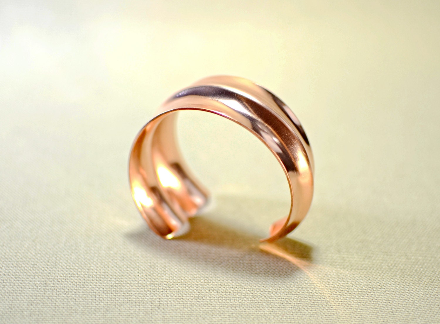 Custom Double Anticlastic Copper Cuff Bracelet with Modern | Etsy