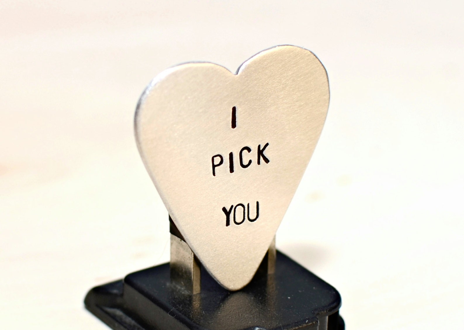 Guitar Pick I Pick You in Heart Shape Handmade From Aluminum - Etsy