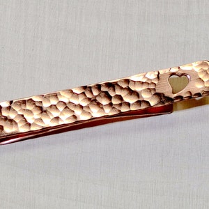 Hammered Copper Tie Clip With Heart and Shining Love for Special Gifts ...