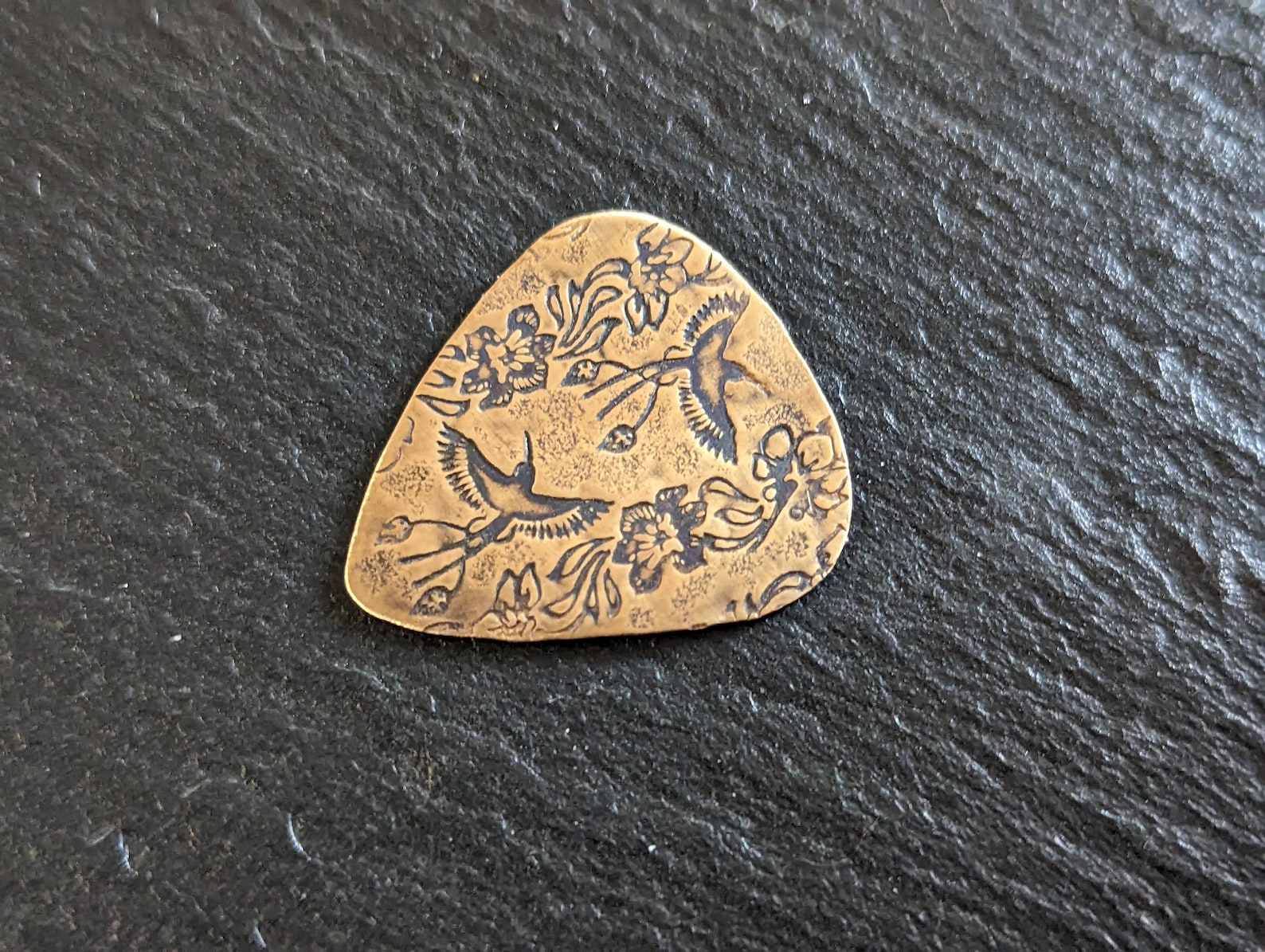 Handmade Bronze Guitar Pick – Birds of Paradise, Hammered Texture - Etsy