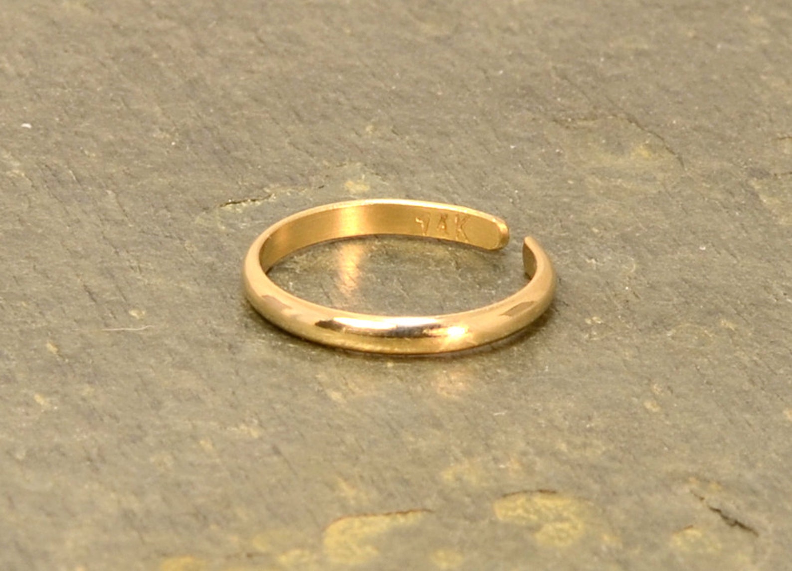 Dainty 14k Gold Toe Ring With Elegant Half Round Design and - Etsy