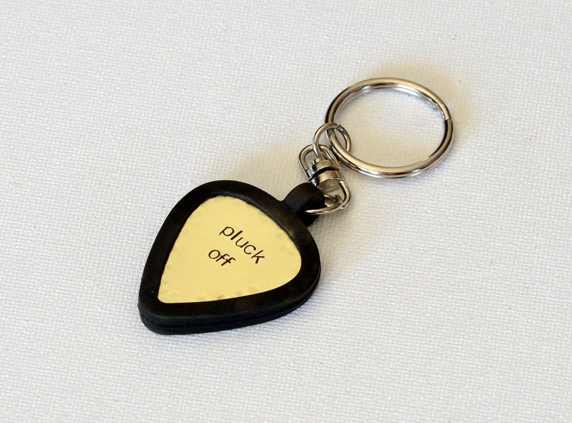 Brass Guitar Pick Keychain With Holder GP11201840 - Etsy