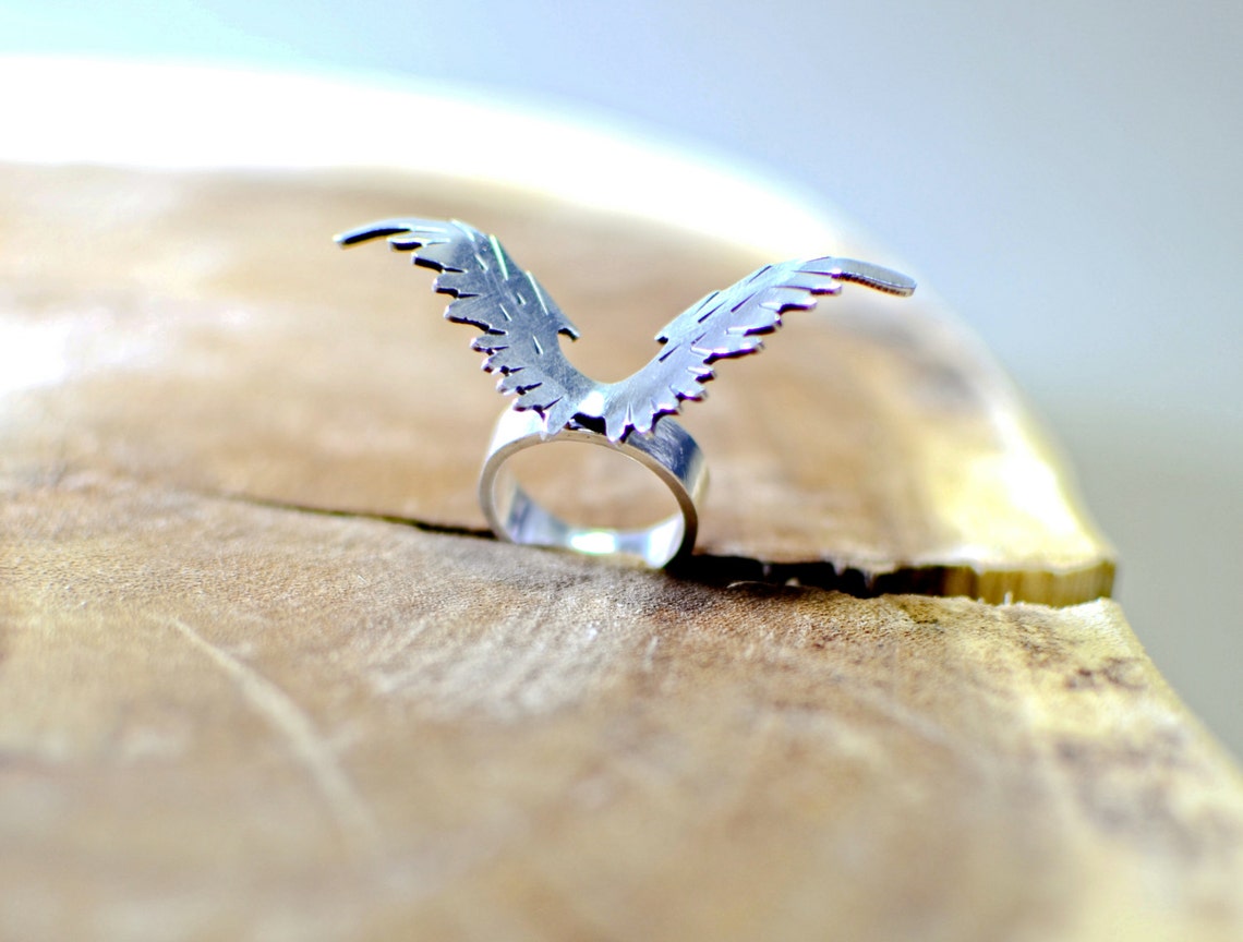 Sterling Silver Eagle Ring Bird Ring With Wings Out - Etsy