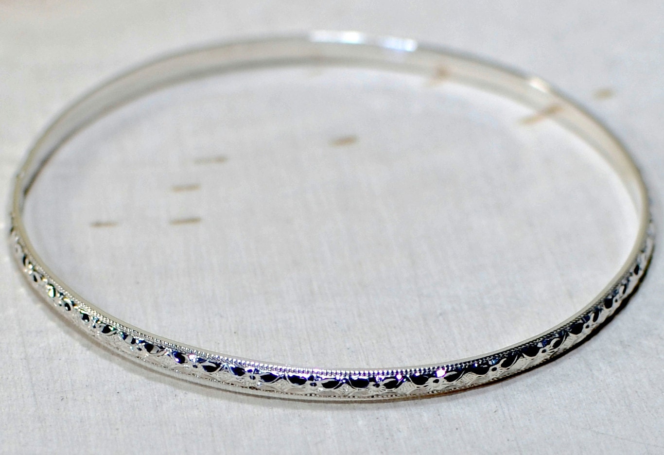 Sterling silver bangle with geometrical design Bridesmaids | Etsy