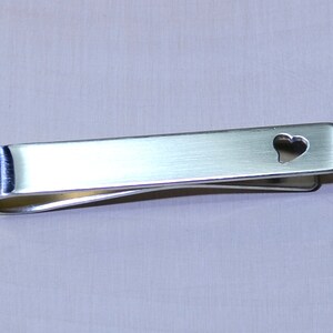 Sterling Silver Tie Clip With Heart Cut Out for Father's Day and ...