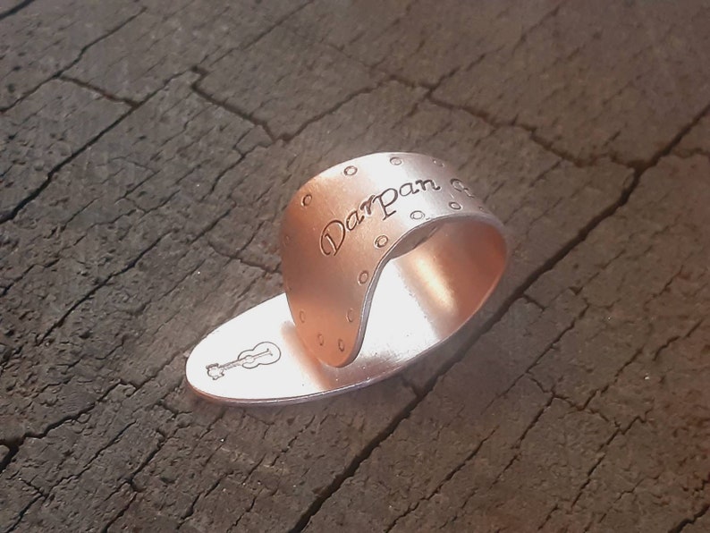 Copper Thumb Pick With Your Name - Custom Thumb Guitar Pick - Etsy