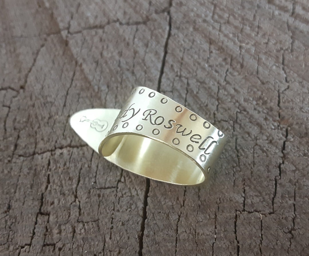 Brass Thumb Pick With Custom Name - Gift for Guitarist - Musician ...