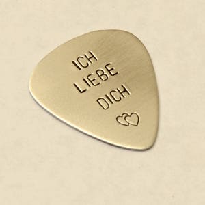 Silver Guitar Pick Ich Liebe Dich Handmade - I Love You in German - Etsy