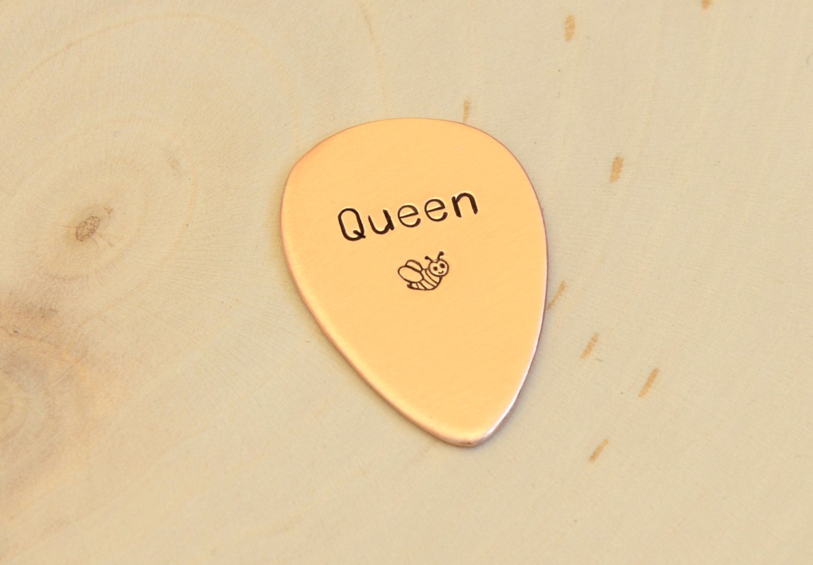 Teardrop Guitar Pick for the Queen Bee in Copper - Jazz Style Pick ...